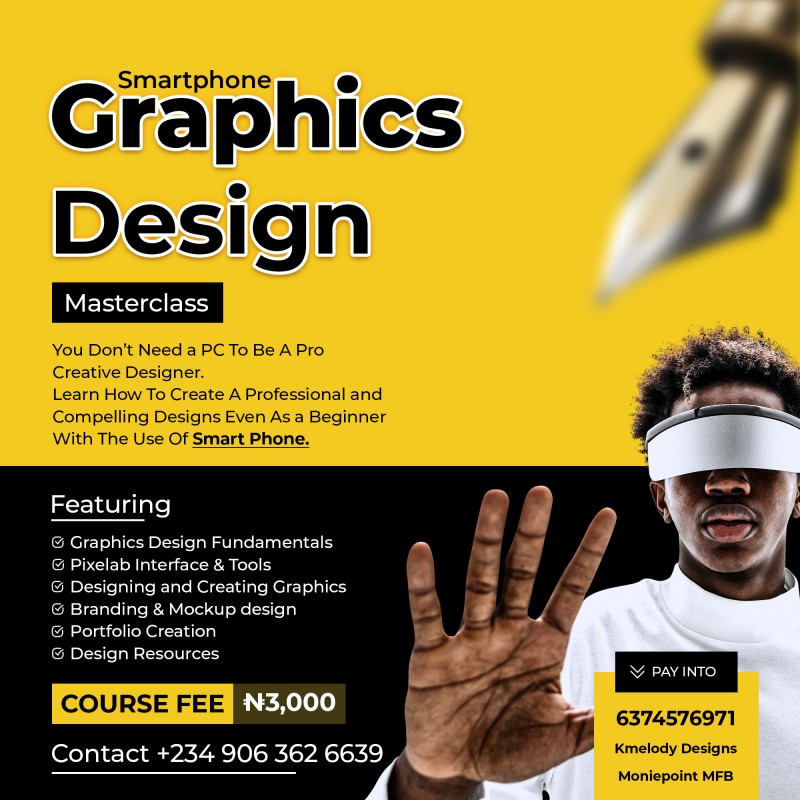 Buy SMARTPHONE GRAPHICS DESIGN by Kmelody Designs Agency on Selar