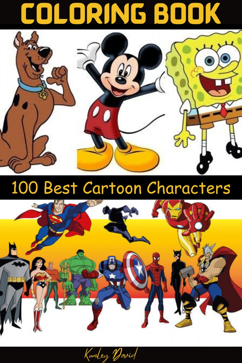 Buy COLORING BOOK- 100 BEST CARTOON CHARACTERS by Adekunle Omoboriowo ...