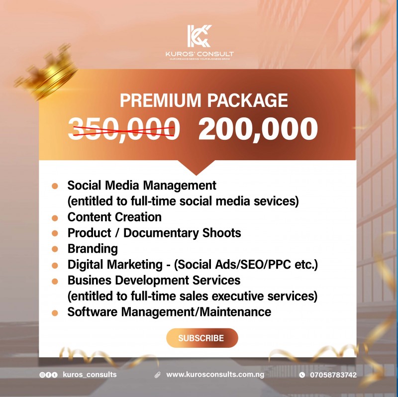 Buy PREMIUM PACKAGE by KUROS' CONSULT LIMITED on Selar
