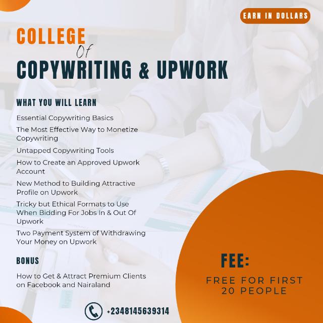 Buy College of copywriting & Upwork by Lamina Abdulroheem on Selar