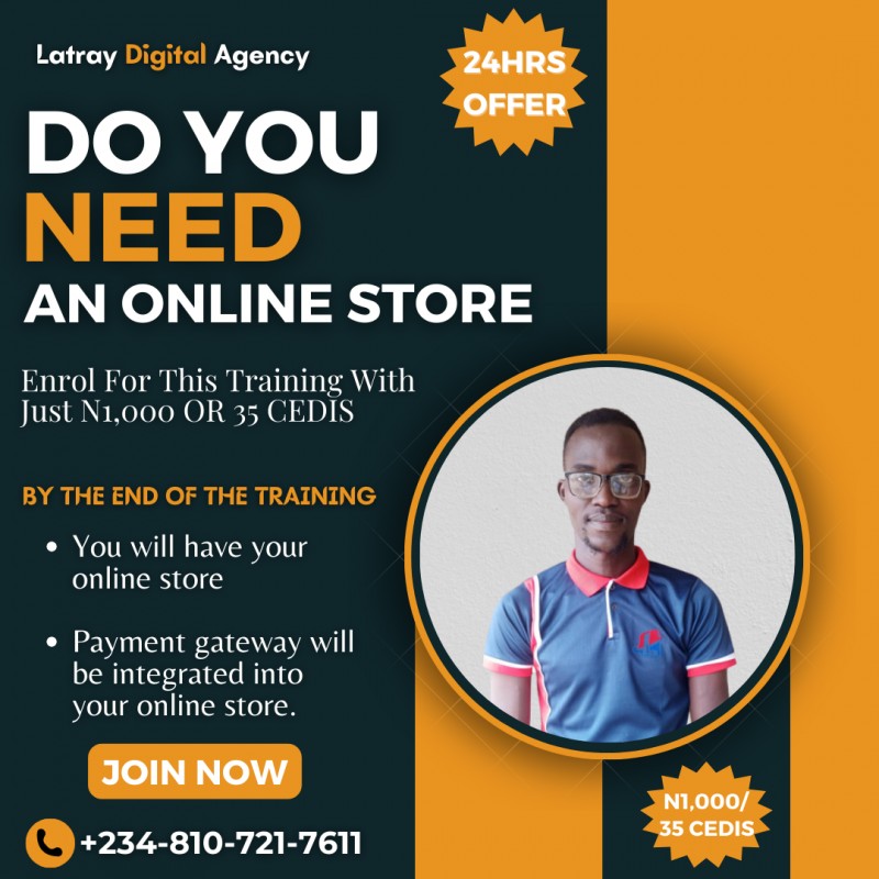 Buy ONLINE STORE TRAINING by Raymond Sunday Latray on Selar
