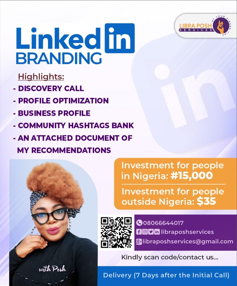 Buy LINKEDIN BRANDING by Libra Posh Services on Selar