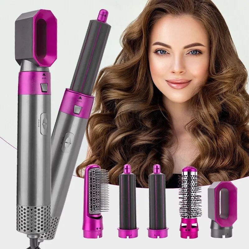 Buy 5 in 1 Hot Air Comb for curling and straightening hair and also ...