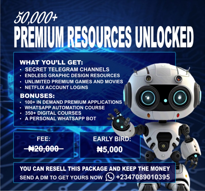 Buy 50,000+ PREMIUM RESOURCES UNLOCKED! by Passive Earn on Selar