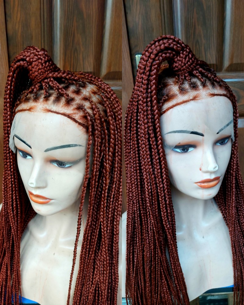 Buy knotless Braided wig. 13×4 frontal wig. Bleached knots. Colour 350. 30 inches by Mega ...