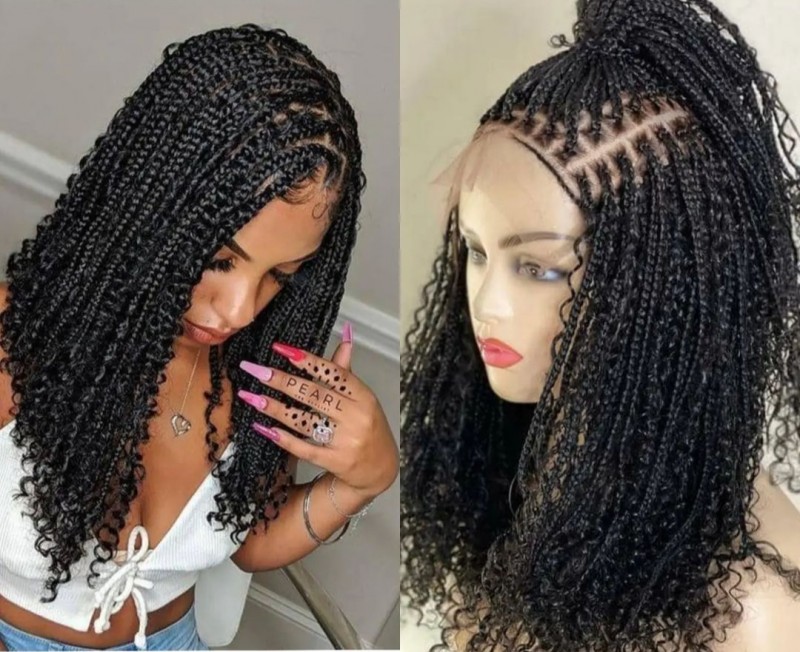 Buy Pre-order GODDESS KNOTLESS BRAIDS. Boho Braided wig. Braids. Frontal wig. 14 inches by Mega ...