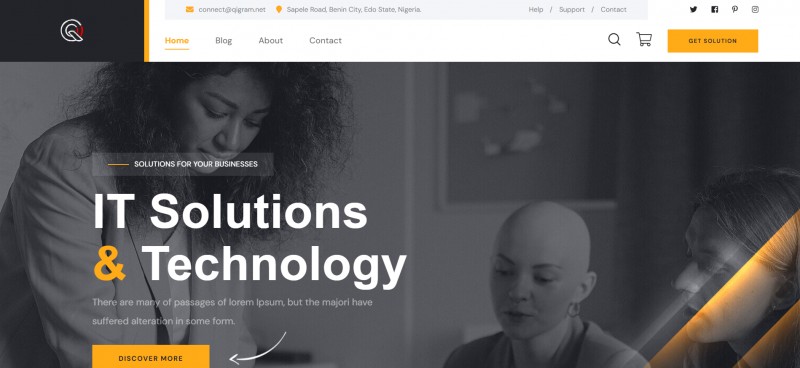 Buy IT Solutions and Technology HTML Theme by Qigram on Selar