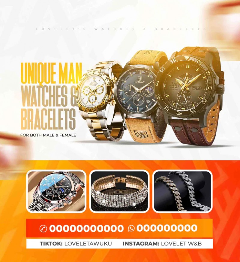 Buy WATCHES & BRACELETS FLYER PSD by Micon Graphics on Selar