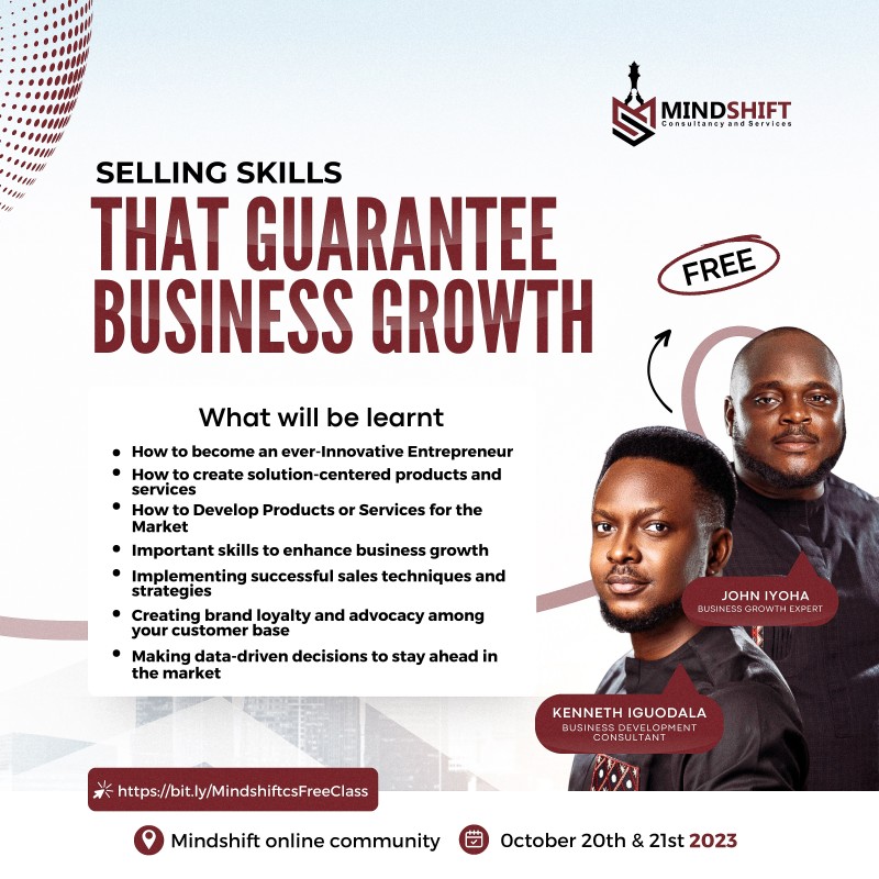 Get Selling Skills that Guarantee Business Growth by Mindshift Consultancy and Services on Selar