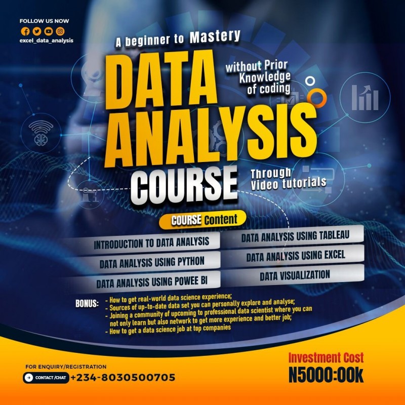 Buy Data Analysis by Moses Excel Cole on Selar