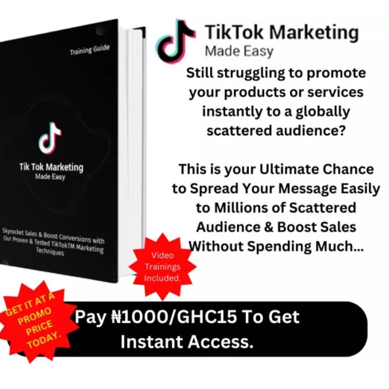 Buy TikTok Marketing Made Easy by Mumuni Adams on Selar