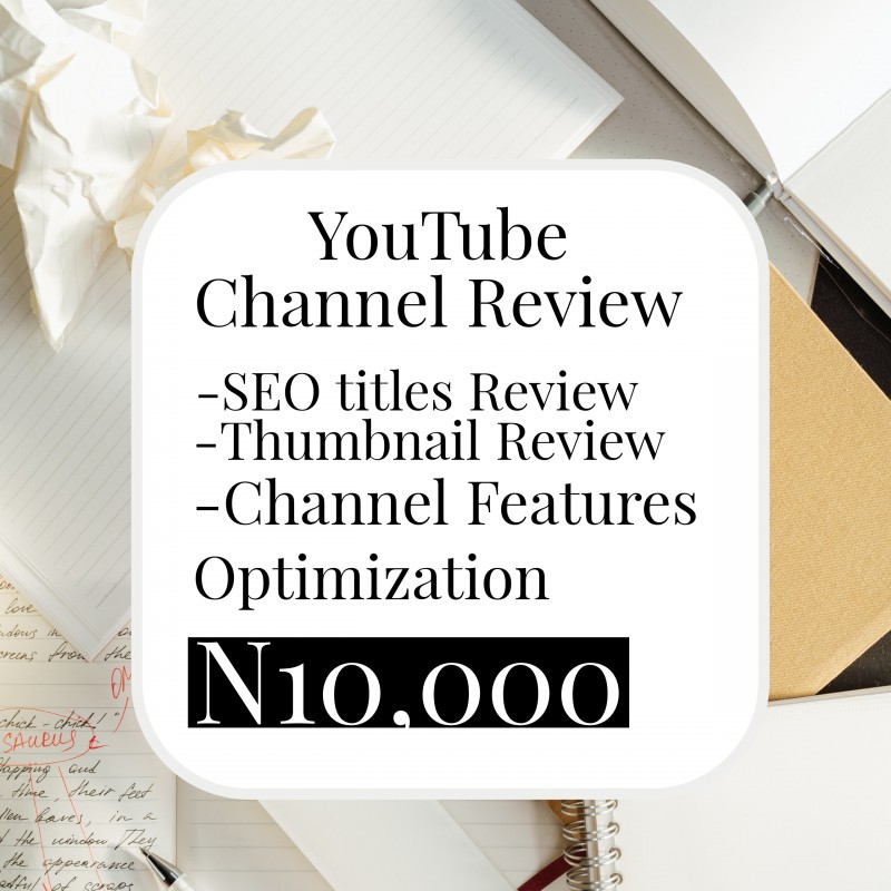 Buy YOUTUBE CHANNEL REVIEW by Naijacontentguru on Selar