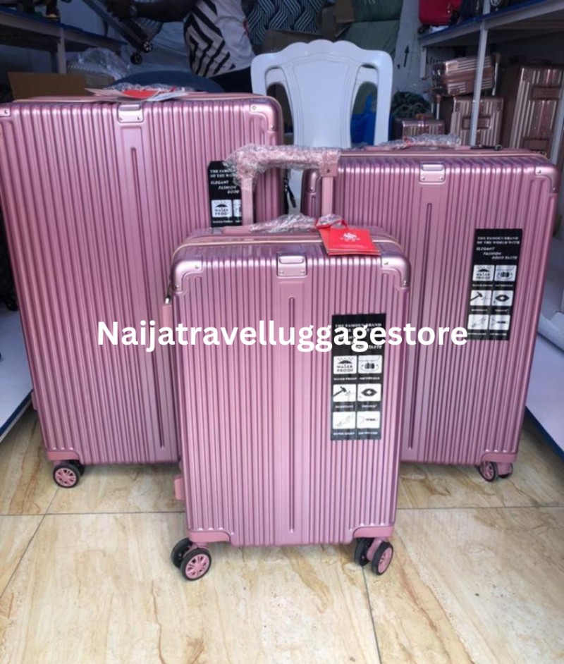 Buy Set of 3 Rubber Travel Luggage -Light Purple. Zip lock. 4 tyres ...