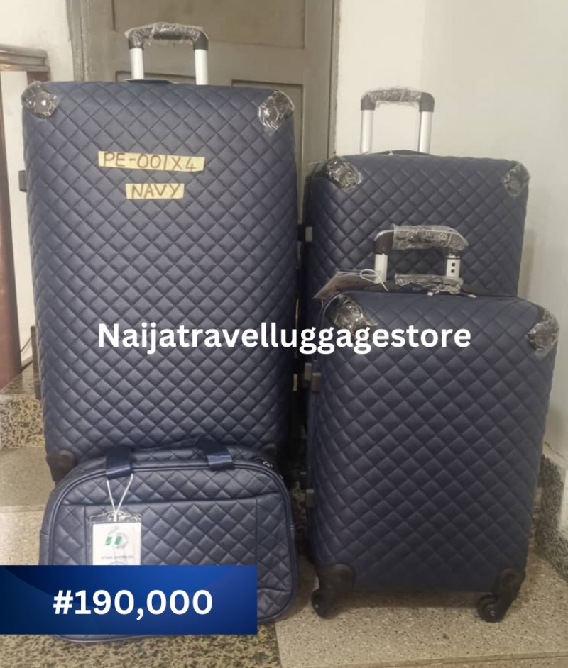 Buy Set of 4 designer travel luggage - Blue. Zip lock. Waterproof. by ...