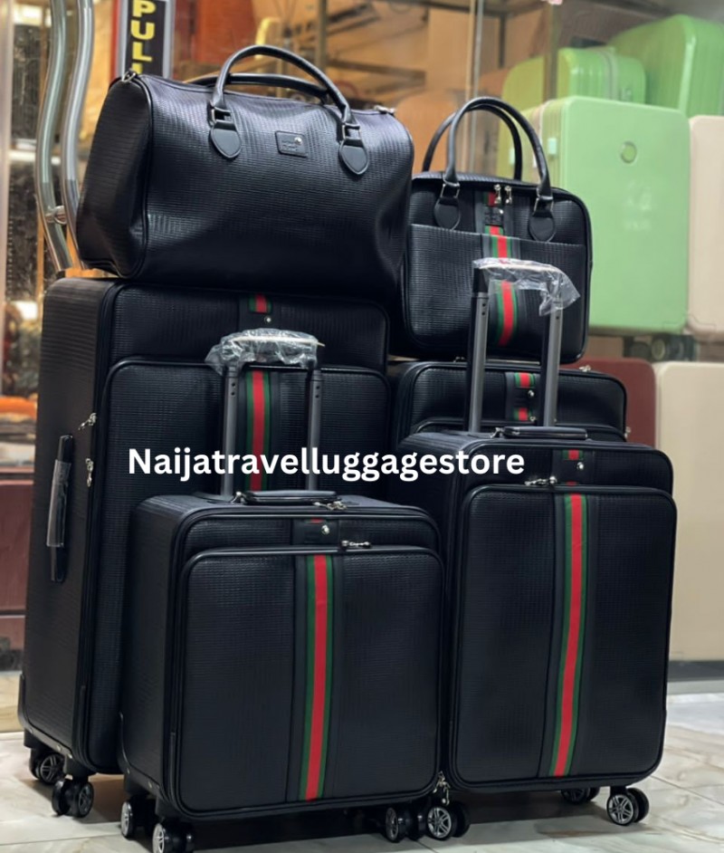 Buy Set of 6 Leather Travel Luggage. 4 tyres. Zip lock by Naija Travel ...