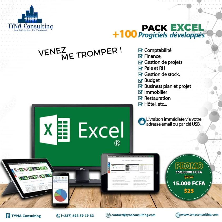 Buy Pack Logiciels Excel by Jean-Jacques NGUETSA on Selar