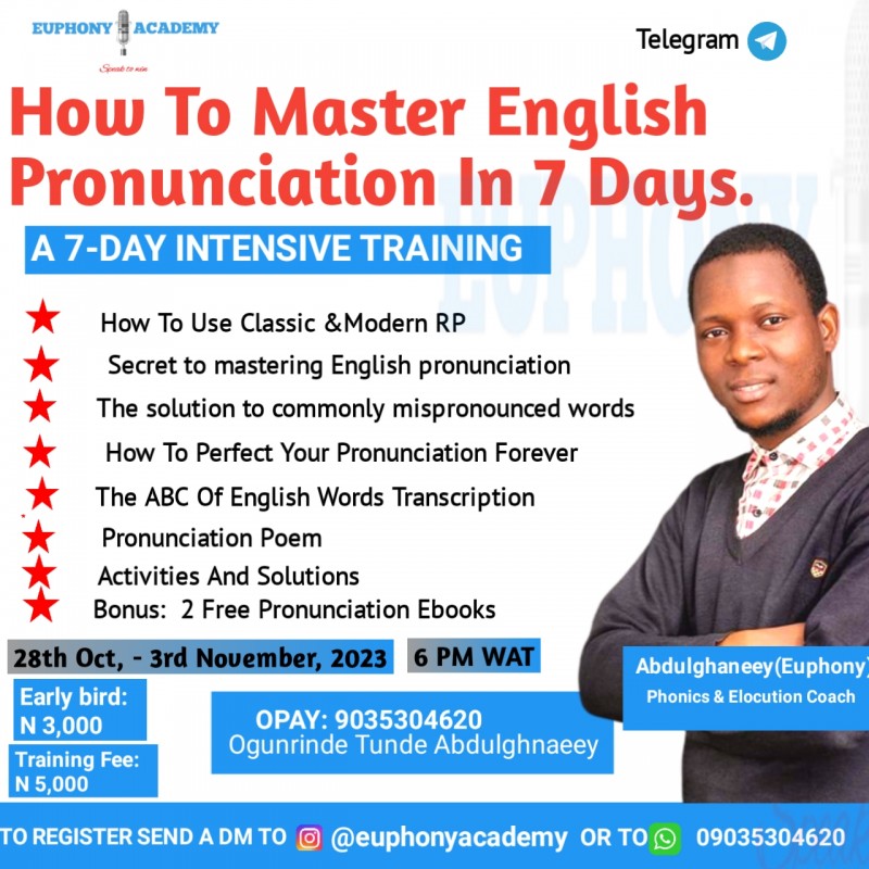 Buy How To Master English Pronunciation In 7 Days by Ogunrinde Tunde ...