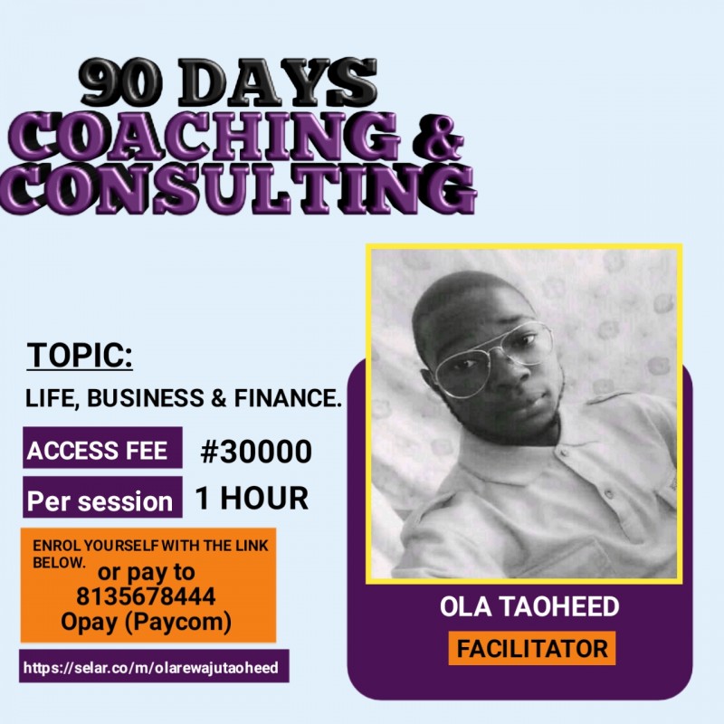 Buy 90 DAYS COACHING AND CONSULTING by OLAVERSE on Selar