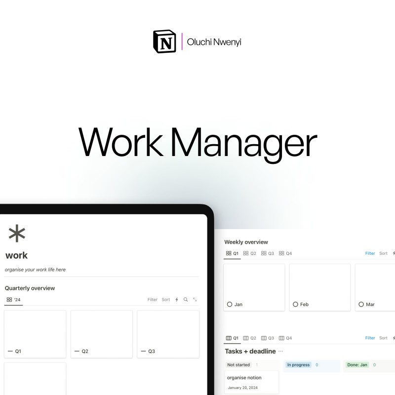 Buy Work Manager by Oluchi Nwenyi on Selar