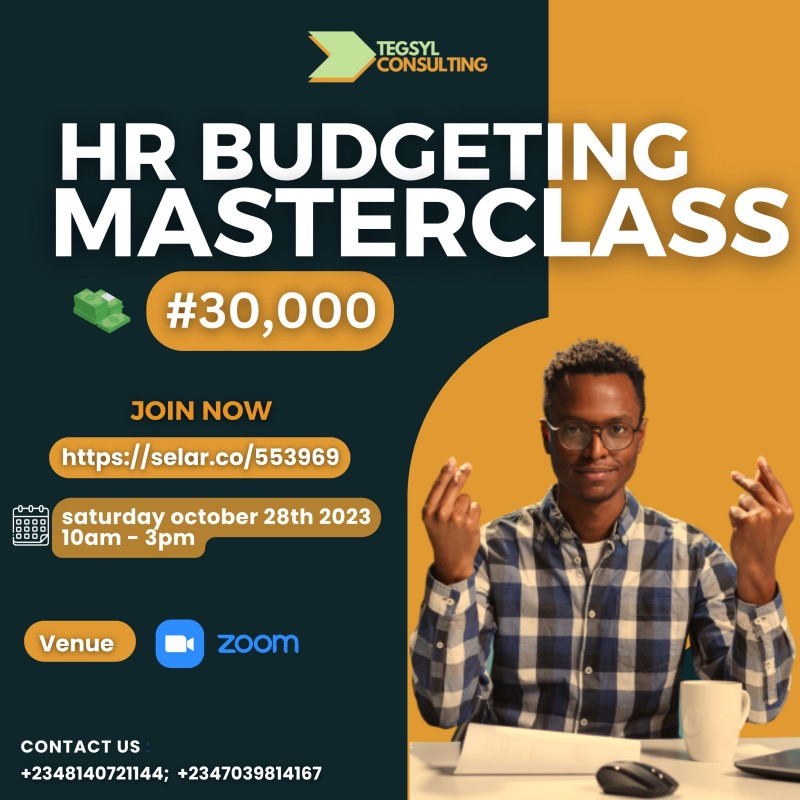 Buy HR BUDGETING MASTERCLASS by TEGSYL Consulting on Selar