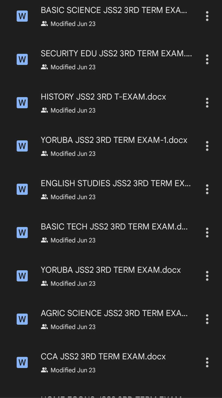 Buy Third Term Examinations JSS 2 All Subjects by Edu Delight Tutors on Selar