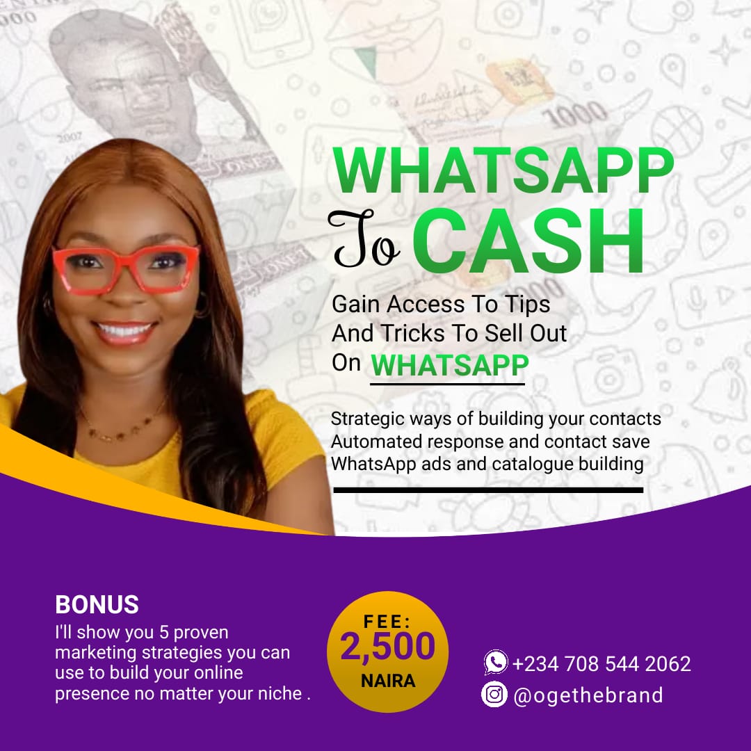Buy WHATSAPP TO CASH by Nnaji Ogechi on Selar