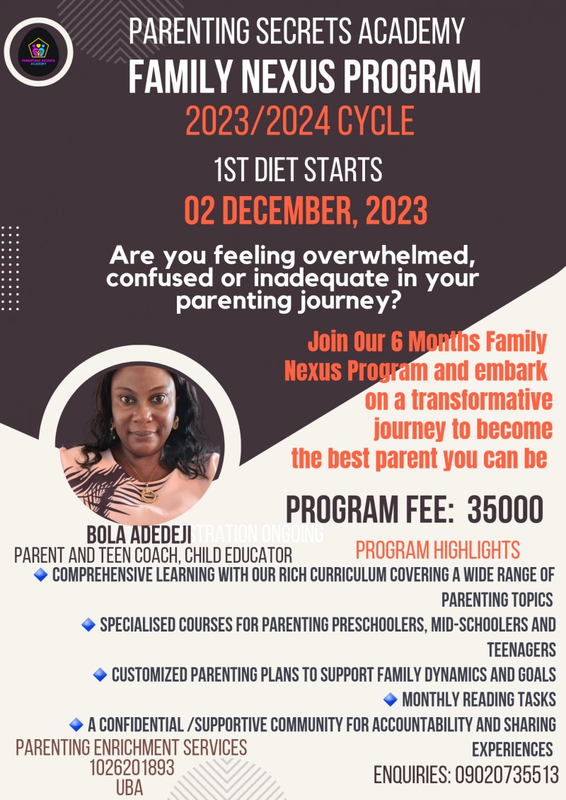 Buy PARENTING SECRETS ACADEMY FAMILY NEXUS PROGRAM 2023 /2024 CYCLE by Parenting Enrichment ...