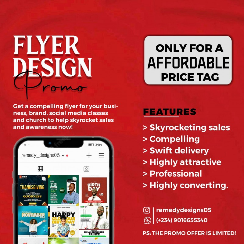 Buy Flyer design promo by Anyaoha Remedy on Selar
