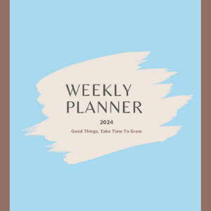 Buy Brown pastel blue weekly planner by Blueroom digital on Selar