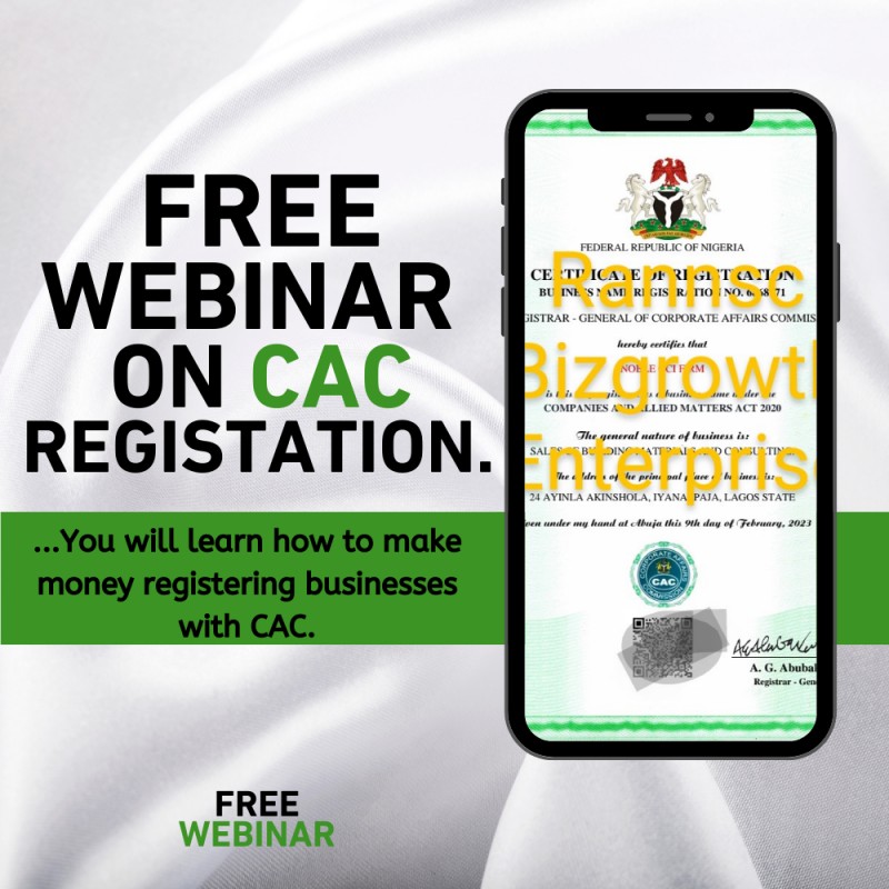 Get FREE WEBINAR ON CAC REGISTRATION by Ruth Nwokike on Selar