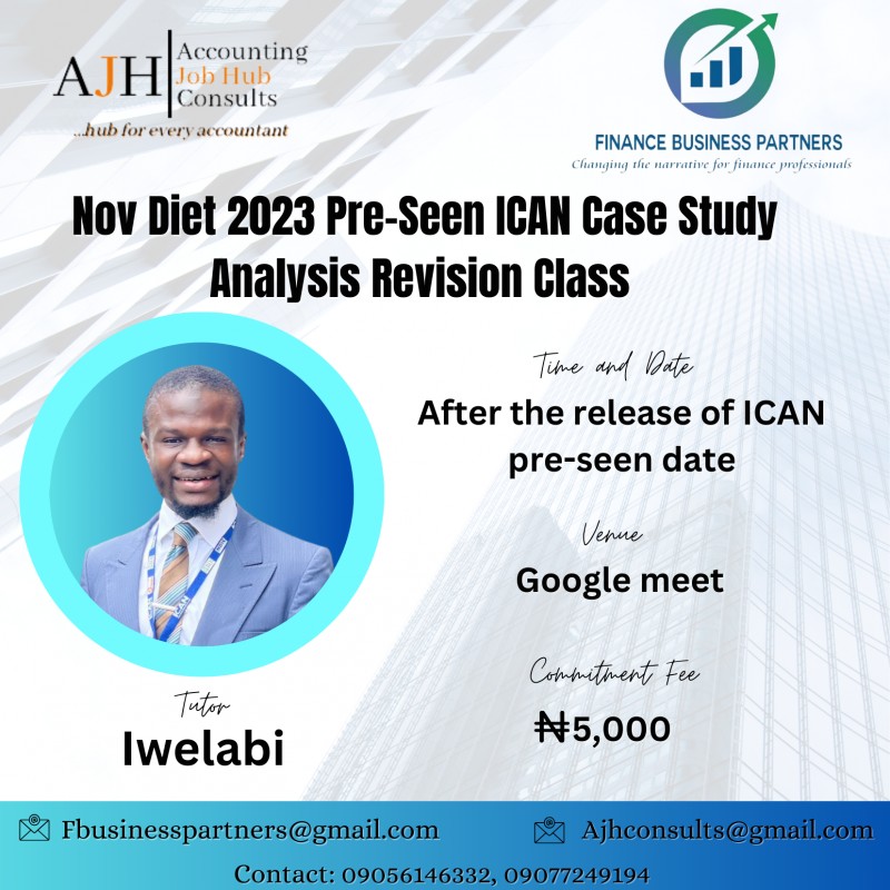 Buy ICAN PRE - SEEN CASE STUDY NOV DIET by Seun on Selar