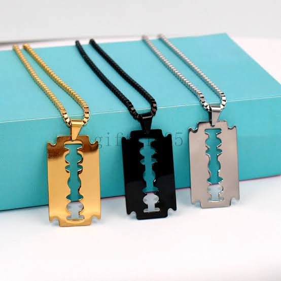 Buy Unisex Razor blade steel chain by Shop by Kehanthola on Selar