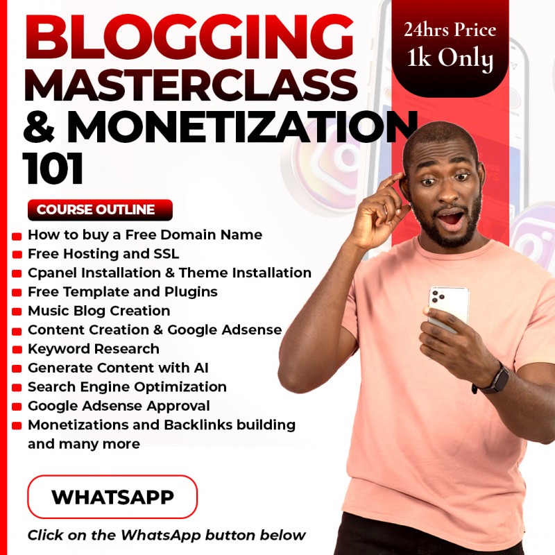Buy Blogging Masterclass & Monetization by Spiral WebNotch on Selar