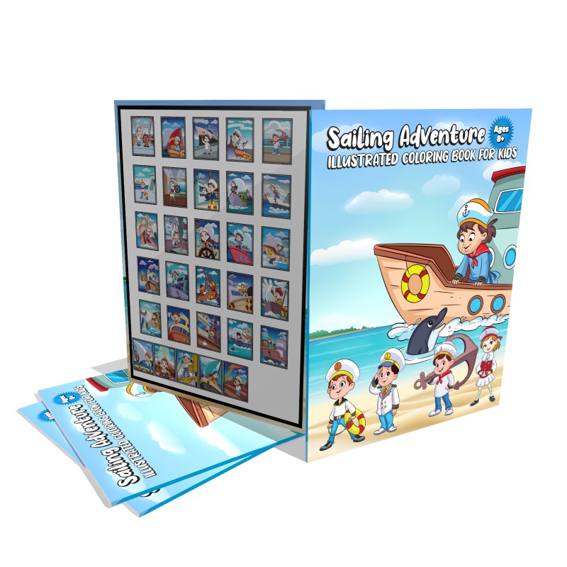 Buy Sailing Adventure Illustrated Coloring Book For Kids Ages 8+ by ...