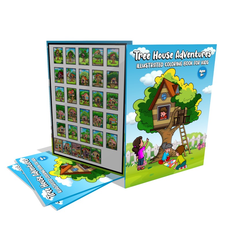 Buy Tree House Adventures Illustrated Coloring Book For Kids Ages 8+ by ...