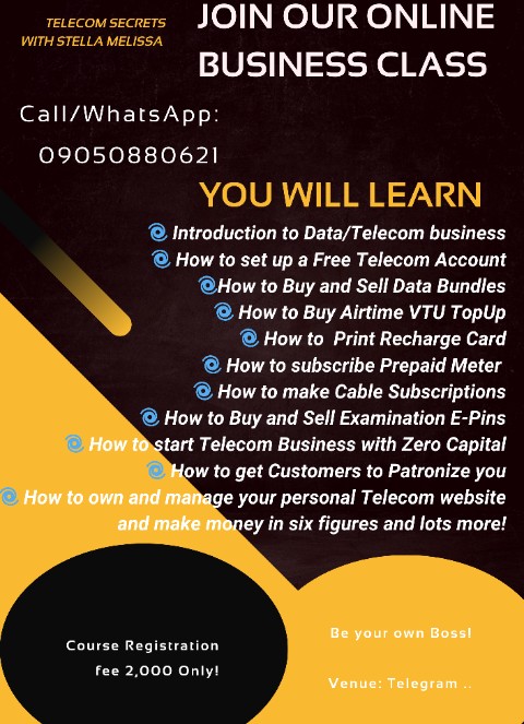 Buy Online Telecom business Training by Stella Melissa on Selar
