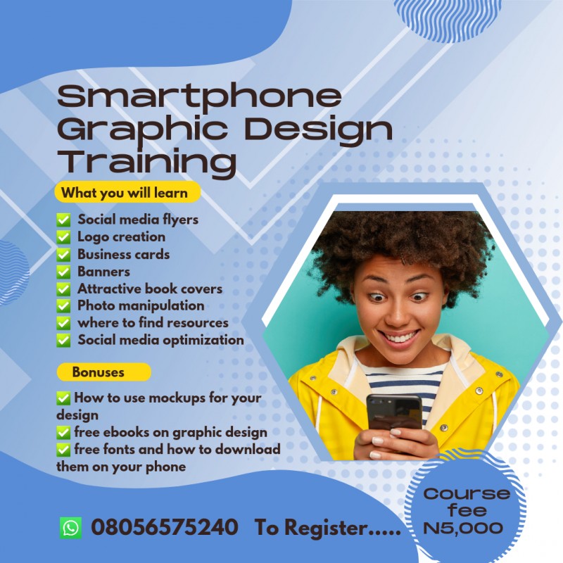 Buy Smartphone Graphic Design Training by stellamaris cole on Selar