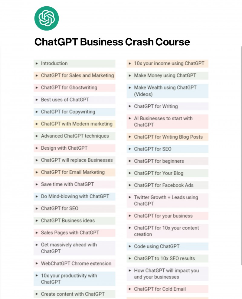 Buy ChatGPT Business Crash Course by SunFloris Digital Academy on Selar