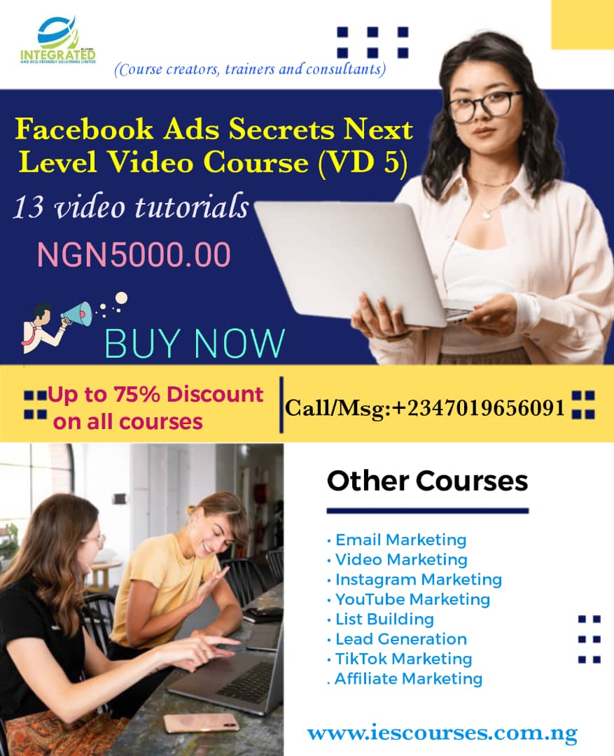Buy Facebook Ads Secrets Next Level Video Course (VD 5) by Theodore Nwaokwe on Selar
