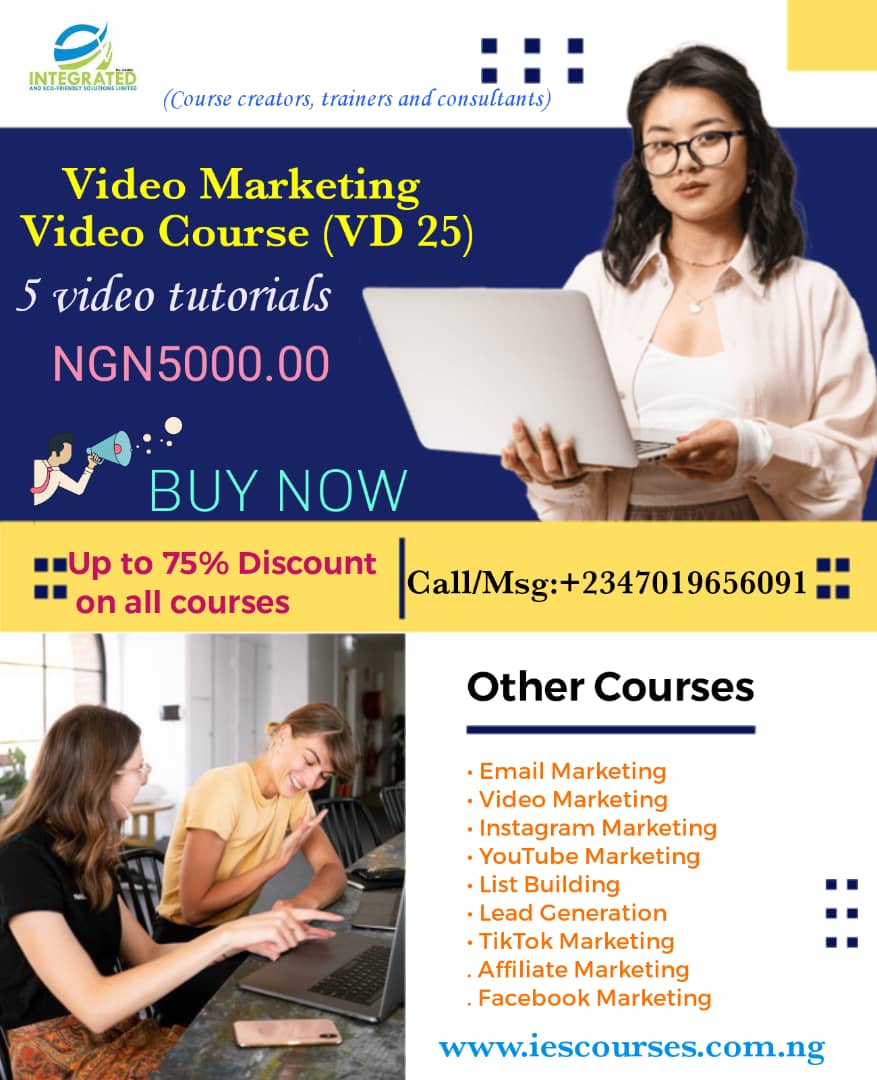 Buy Video Marketing Video Course (VD 25) by Theodore Nwaokwe on Selar