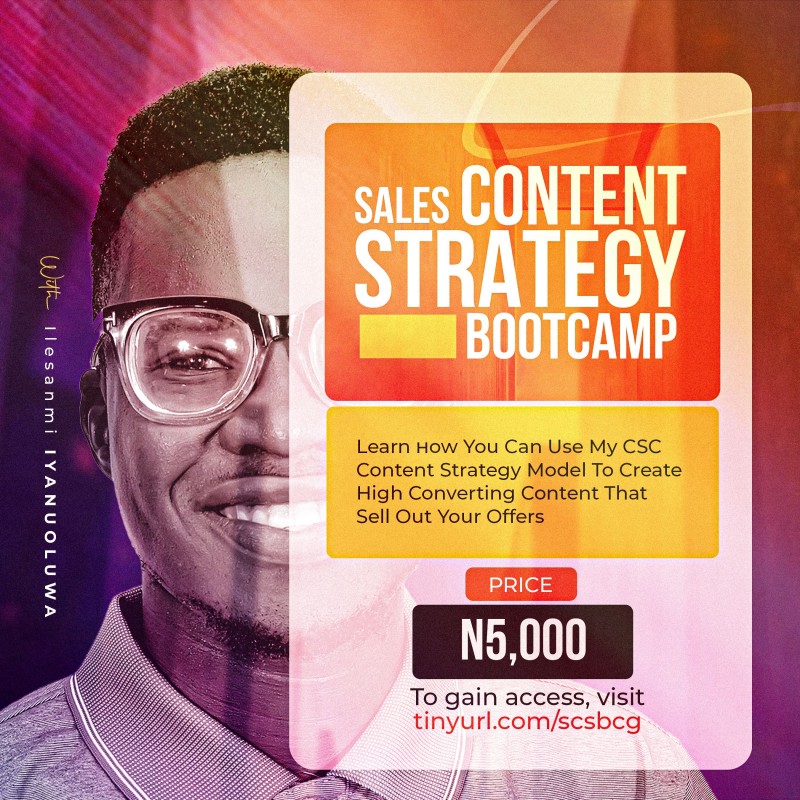 Buy Sales Content Strategy Bootcamp by Iyanuoluwa Ilesanmi on Selar