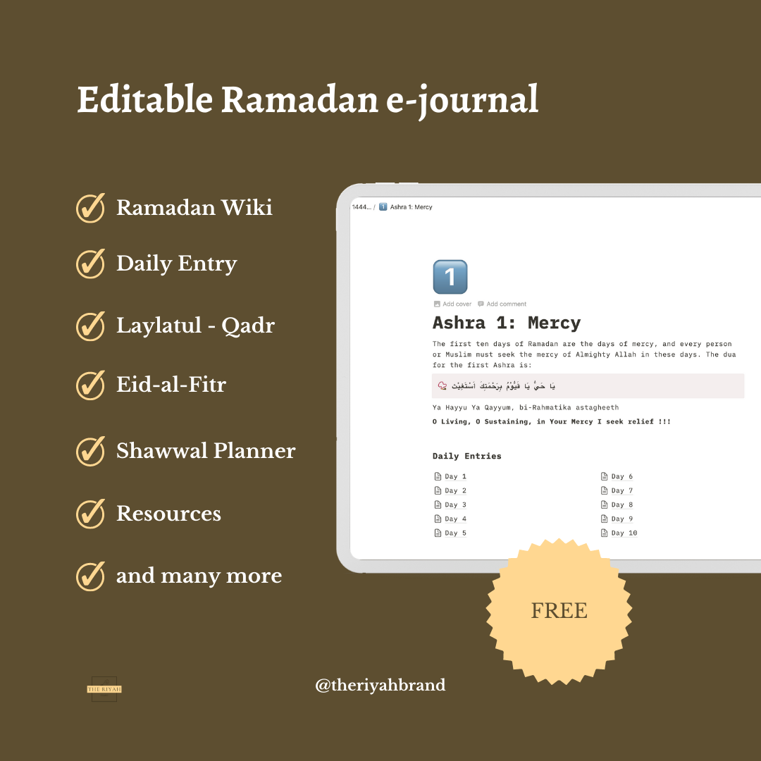 Get TRB Ramadan Journal 1444 AH (FREE) by The Riyah Brand on Selar