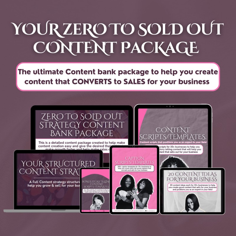 Buy YOUR ZERO TO SOLD OUT CONTENT PACKAGE by Ifeoluwatumilara Ifebogun ...