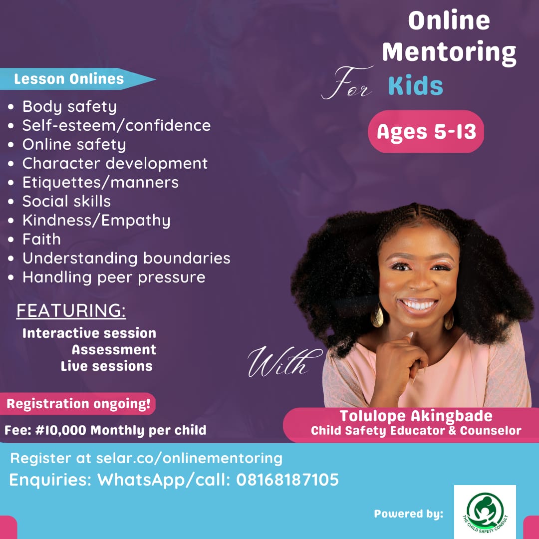 Buy Online mentoring for kids (ages 5-13) by Tolulope Akingbade on Selar