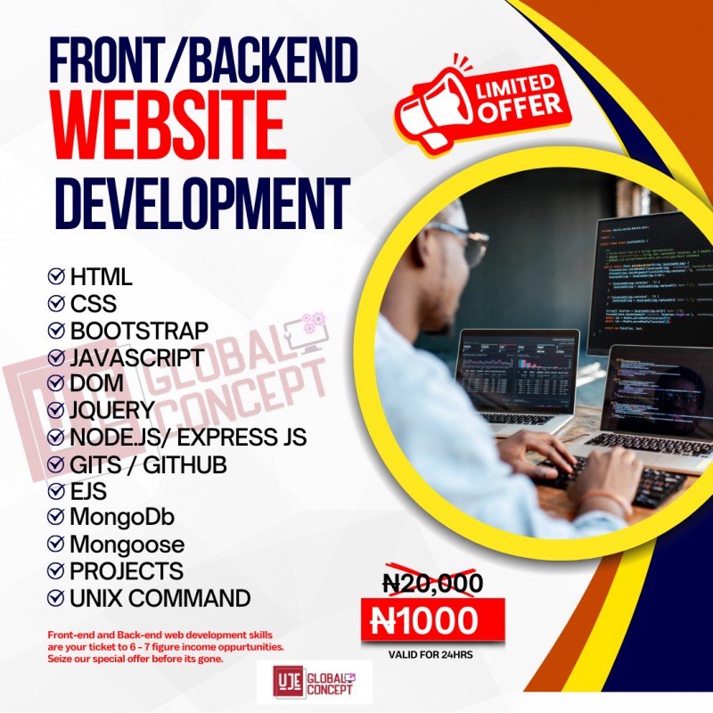 Buy FRONT/BACKEND WEBSITE DEVELOPMENT by Ubong Jimmy on Selar