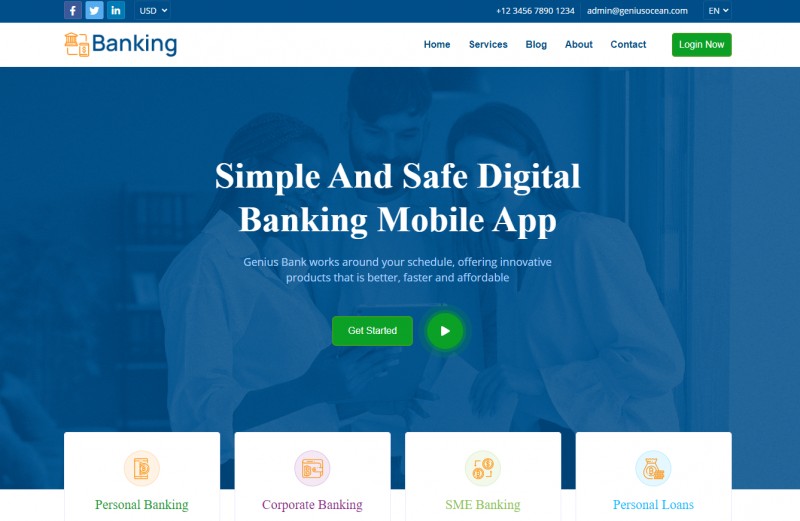 Buy Genius-Bank all in one Digital Banking System by V3design ...