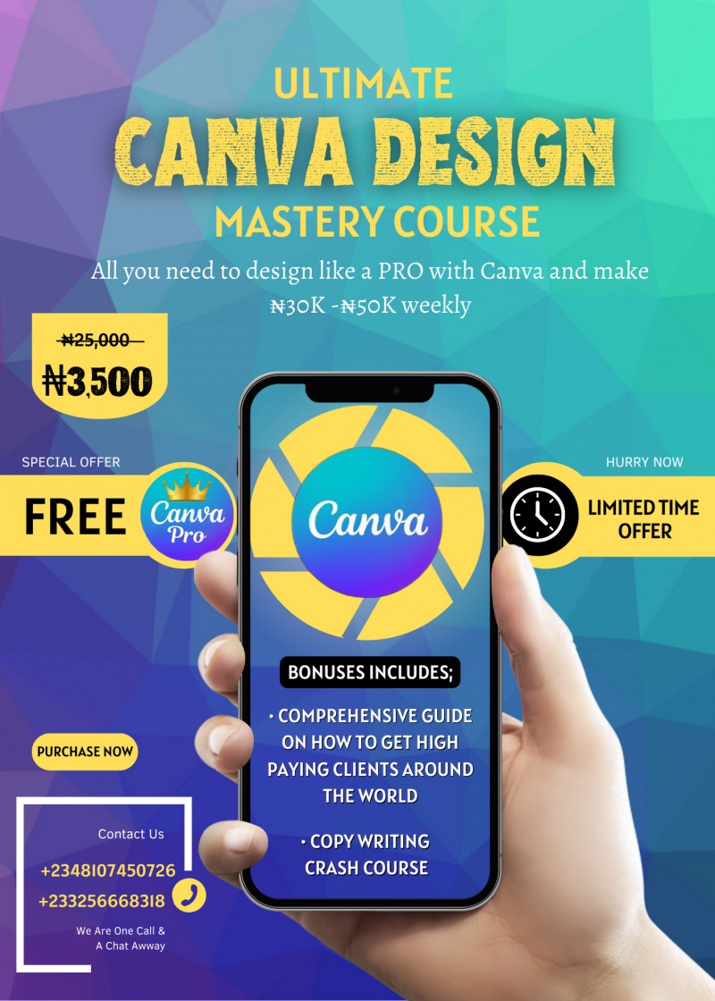 Buy ULTIMATE CANVA DESIGN MASTERY COURSE by Voltage Digital Media on Selar