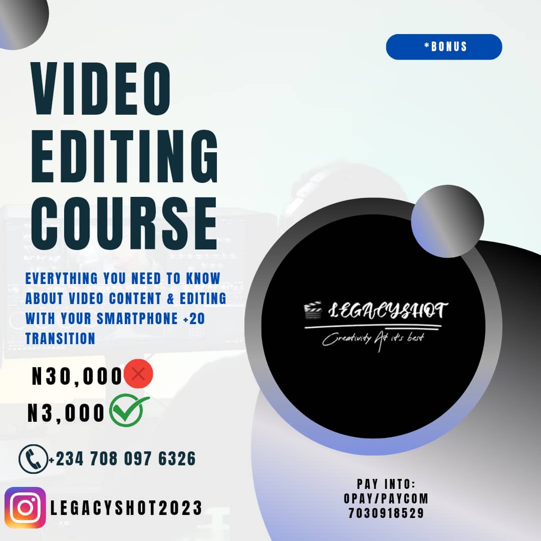 Buy VIDEO EDITING COURSE by Weeditshots on Selar.co