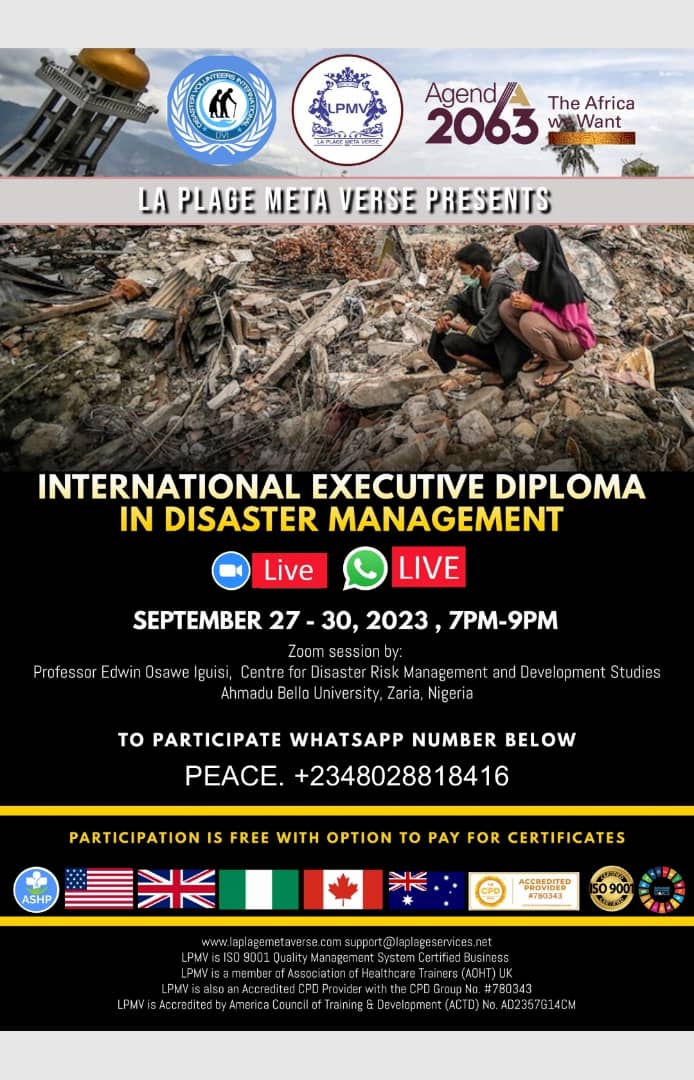 Buy INT'L EXECUTIVE DIPLOMA IN DISASTER MANAGEMENT by on Selar
