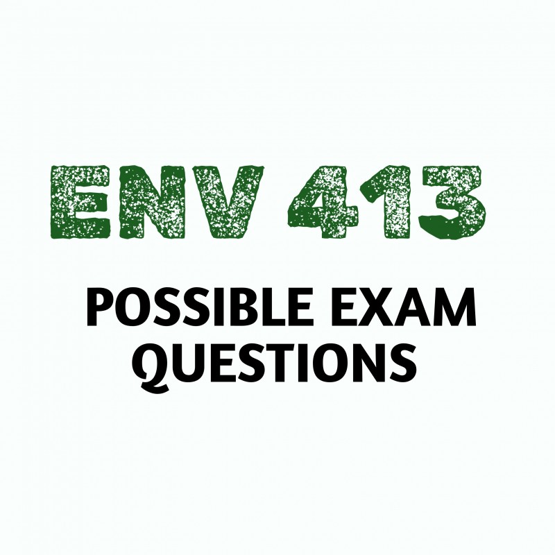 Buy ENV 413 POSSIBLE EXAM QUESTIONS by Students Book and Tech Shop on Selar
